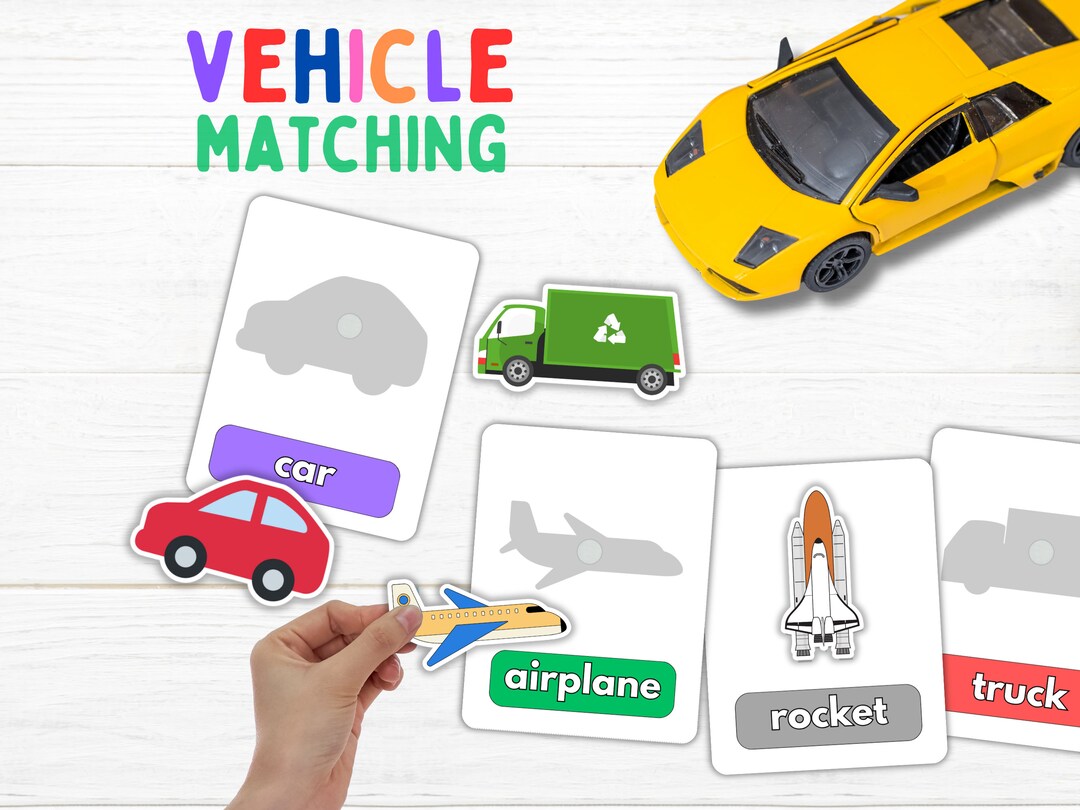 Printable Toddler Shadow Matching Activities Vehicle Sorting Game and ...