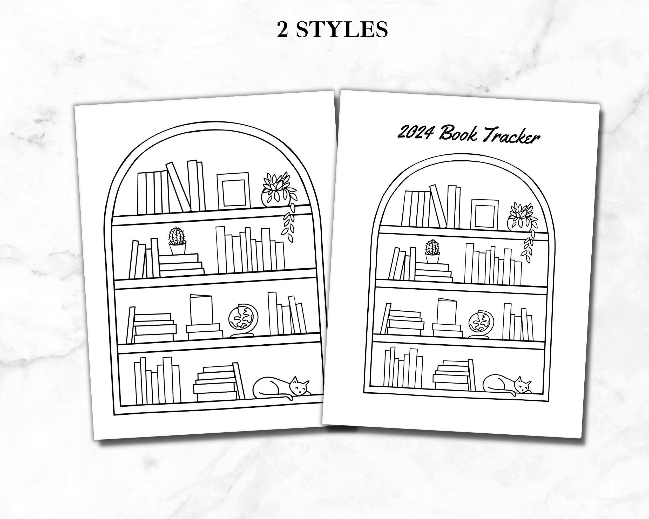 Printable Book Tracker, Book Shelf Reading Log Planner Insert for ...