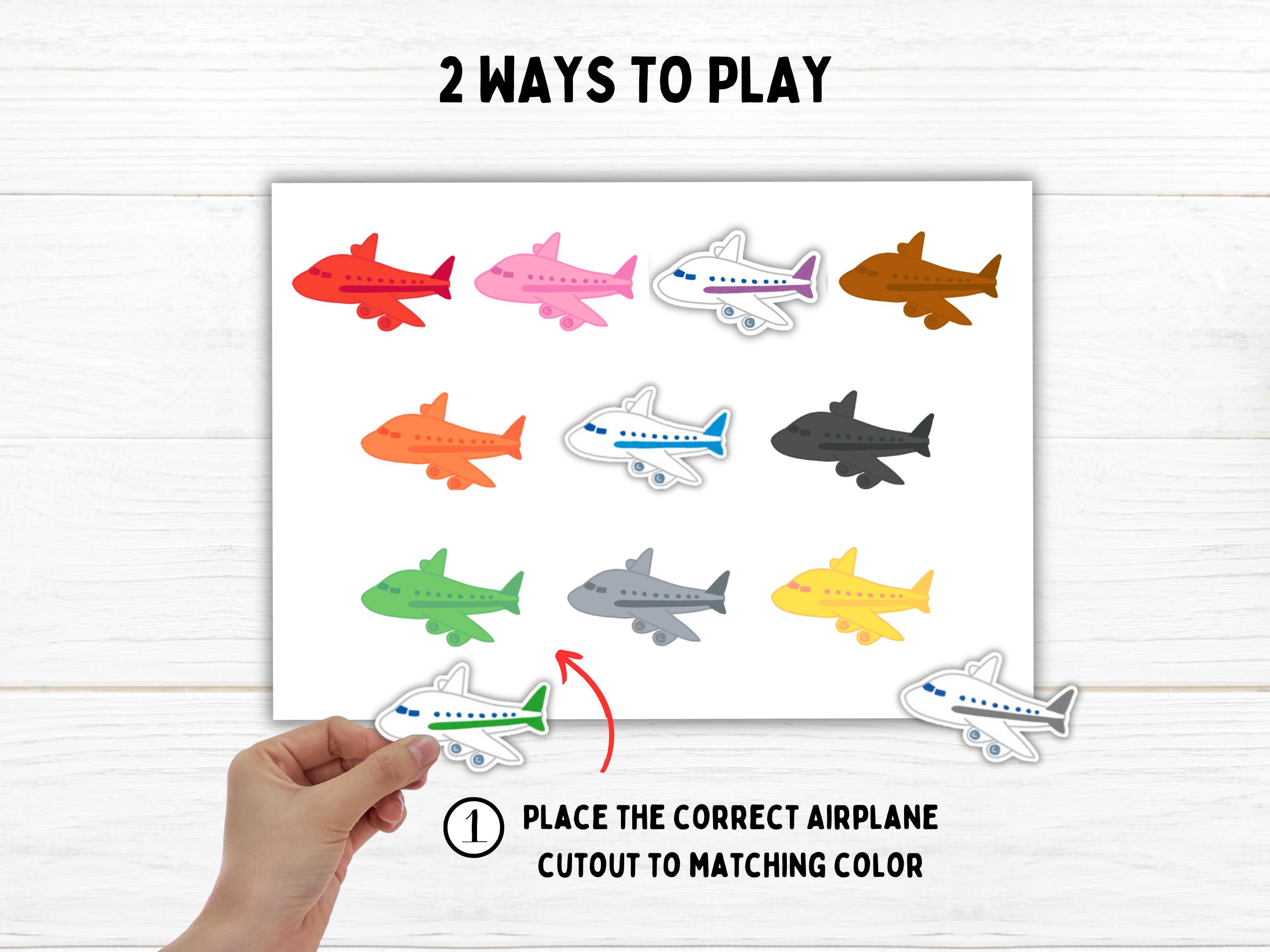 Airplane Color Matching Game Airport Activity Montessori Learning for ...