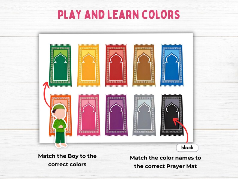 Ramadan Busy Book Boy Color Matching Activity Page Islamic Learning ...