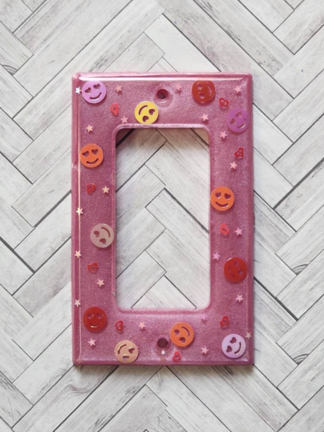 Rose Pink Smiley Rocker Plate Cover - Etsy