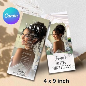 Editable Birthday Picture Menu, Full Picture Menu and Drink Card, Event ...