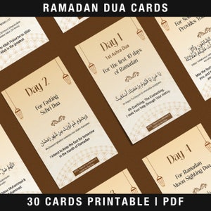 30 Ramadan Dua Cards 30 Day Dua Ramadan Printable 30 Day Ramadan Decor ...