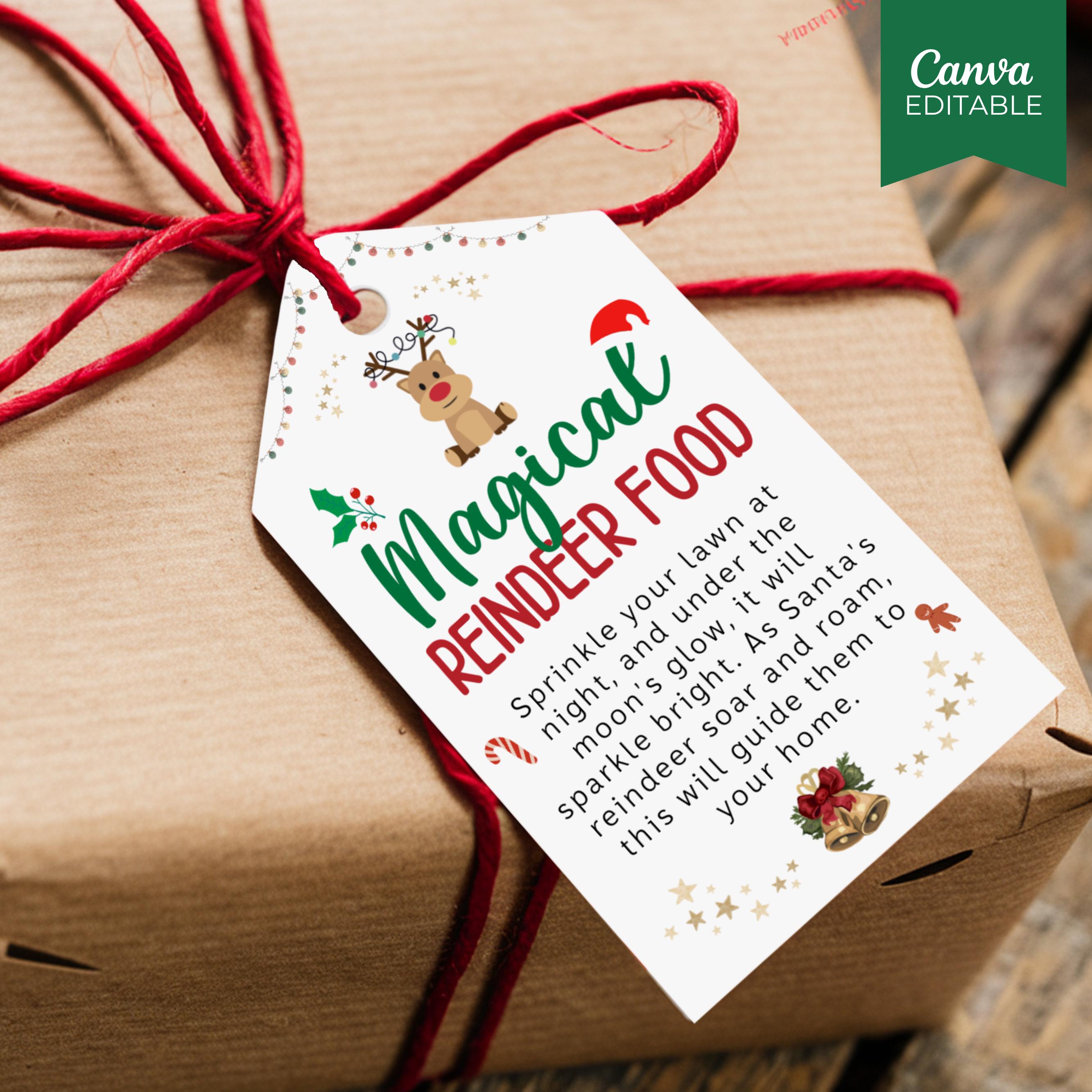 Christmas Reindeer Food Tag, Magic Reindeer Food Tag, Editable ...