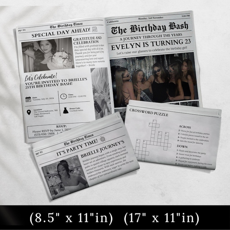 Editable Birthday Newspaper Template, Canva Birthday Newspaper ...