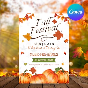 Fall Festival Invitation, Editable Fall Festival Flyer, Church Fall ...