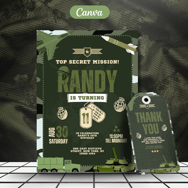 Army Birthday Invite Digital - Etsy