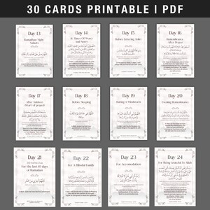 30 Ramadan Dua Cards 30 Day Dua Ramadan Printable 30 Day Ramadan Decor ...