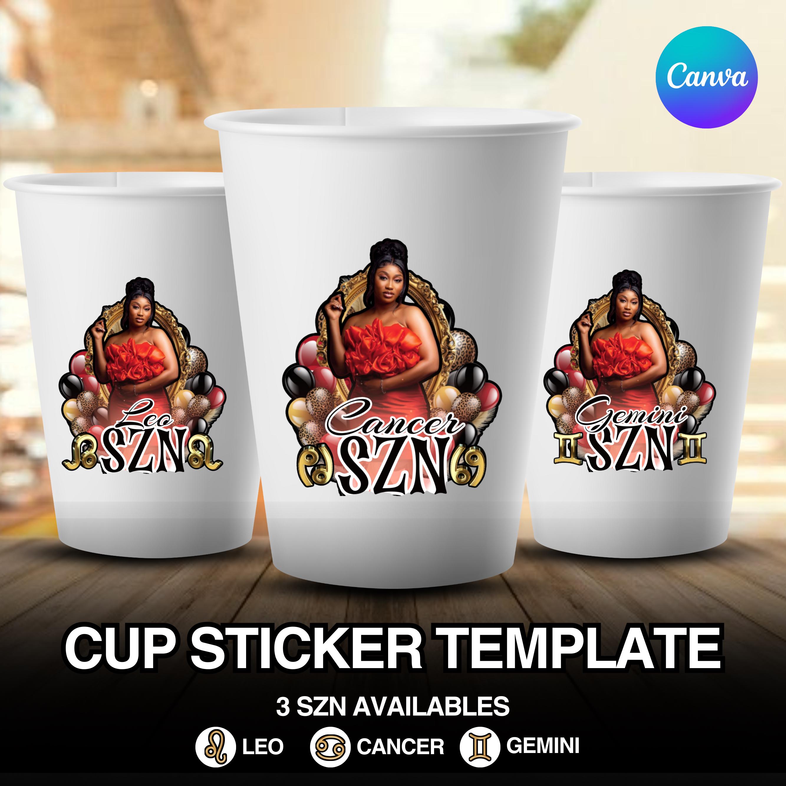 Styrofoam Cup Sticker Template, Editable Party Cup Template ...