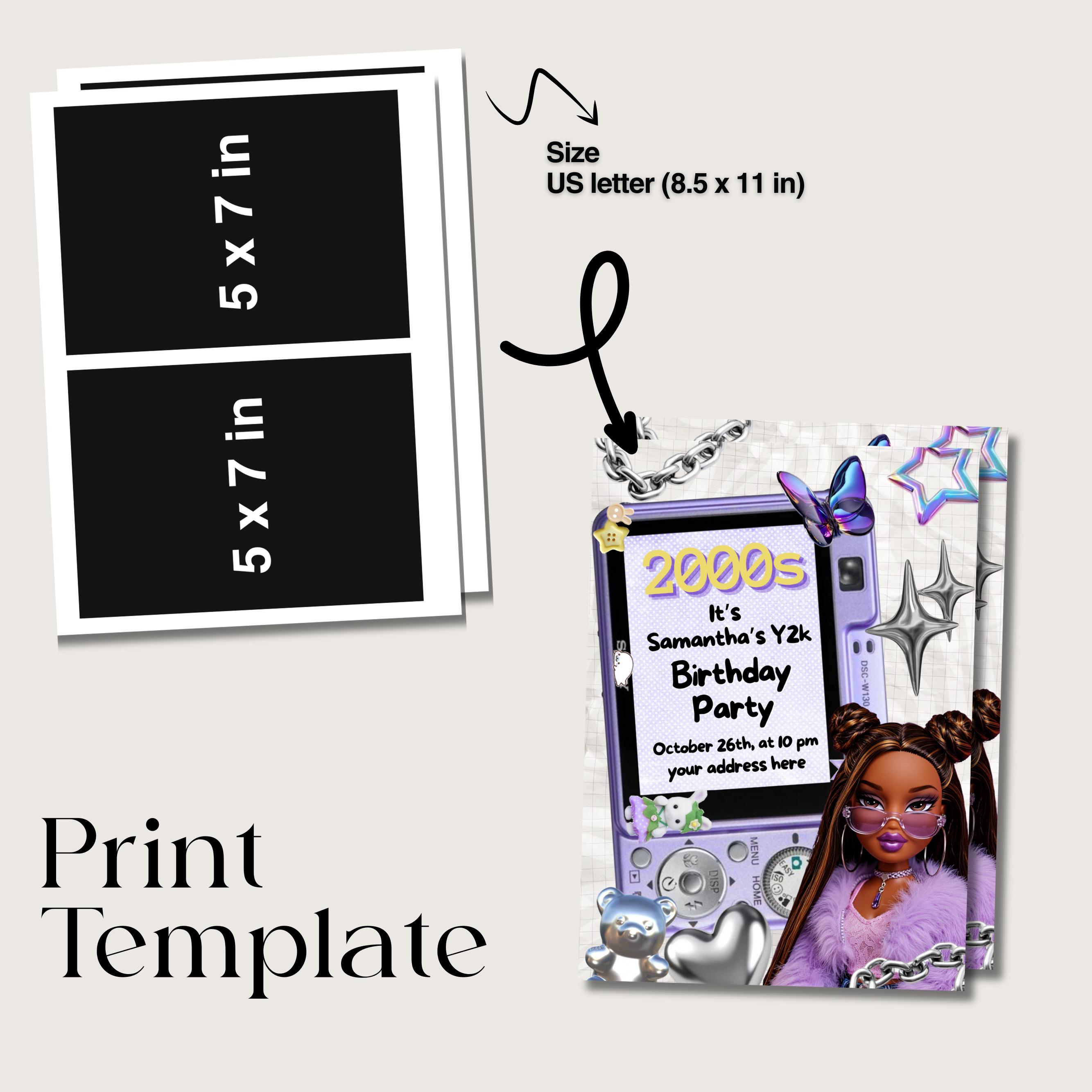 Early 2000s Retro Y2K Themed Party Invitation, Printable Y2K Inspired ...