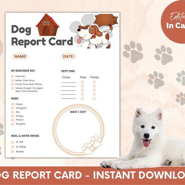 Dog Report Card - Etsy