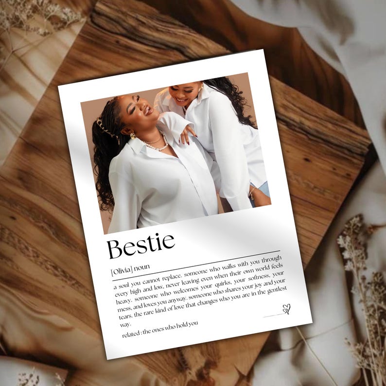 Best Friend Definition Photo Card Template,bestie Definition Photo ...