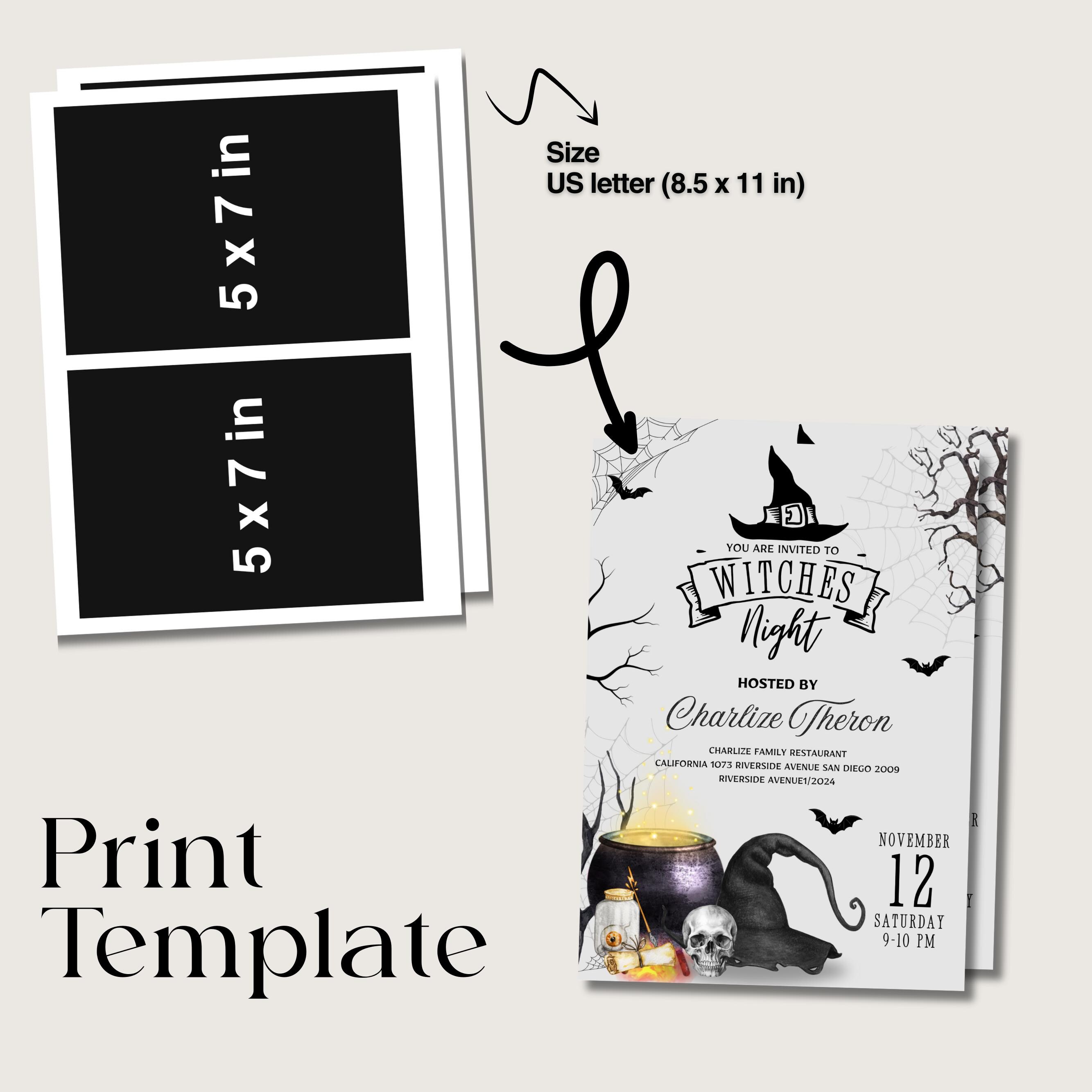 Halloween Witches Night Out Invitation, Editable Witch Birthday Invite ...