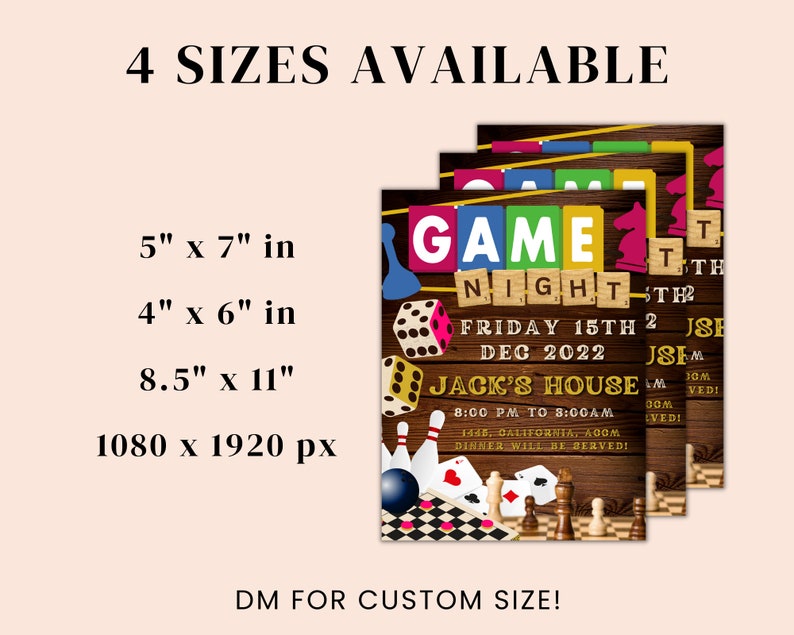 Game Night Flyer, Game Night Invite, Family Game Night, Game Night ...
