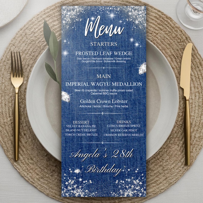 Menu Cards Denim - Etsy