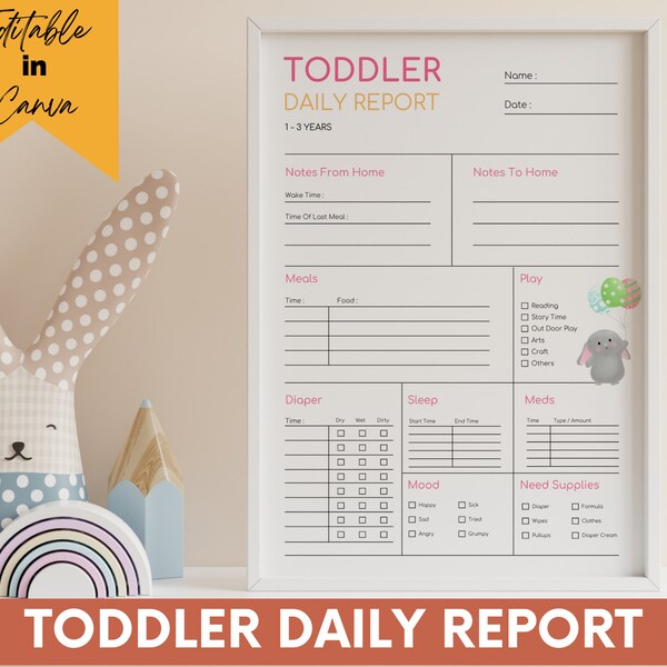 Toddler Daily Report - Etsy