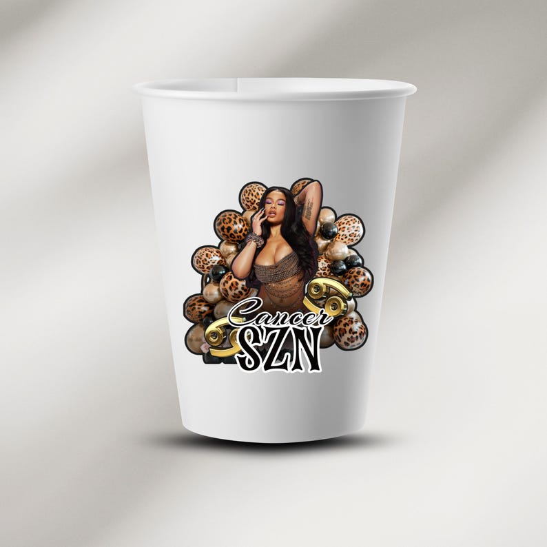 Cup Stickers, Styrofoam Cups, Styrofoam Cup Sticker Template, Birthday ...