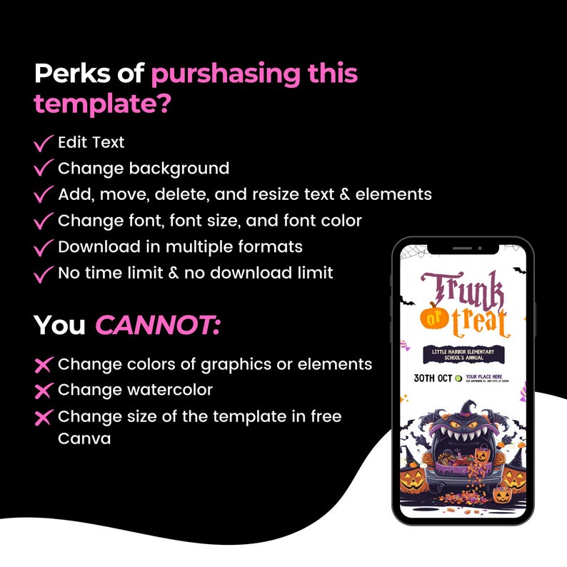 Trunk or Treat Invitation, Trunk or Treat Templates for School or ...