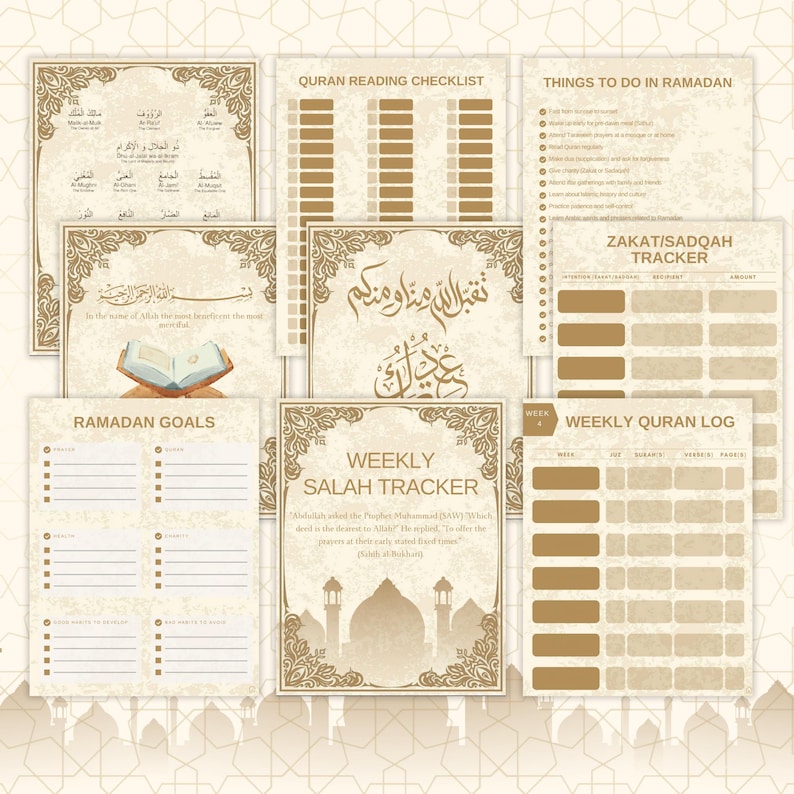 Ramadan Planner 2026, Digital Muslims 30 Days Planner, Quran Tracker ...