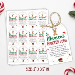 Christmas Reindeer Food Tag, Magic Reindeer Food Tag, Editable ...