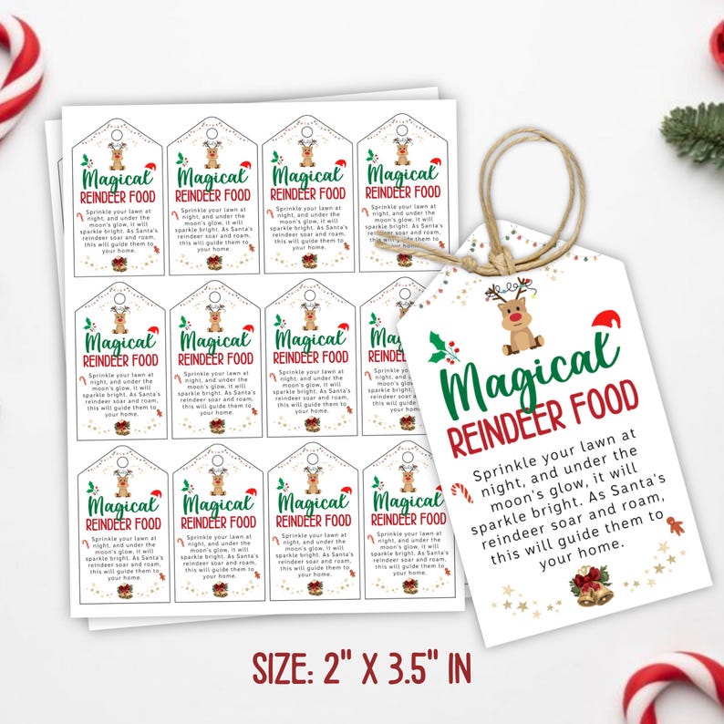 Christmas Reindeer Food Tag, Magic Reindeer Food Tag, Editable ...