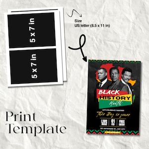 Black History Month Party Invitation, Celebration Event Flyer Template ...