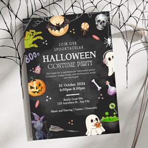Halloween Party Invitation, Editable Horror Party Invite, Printable ...
