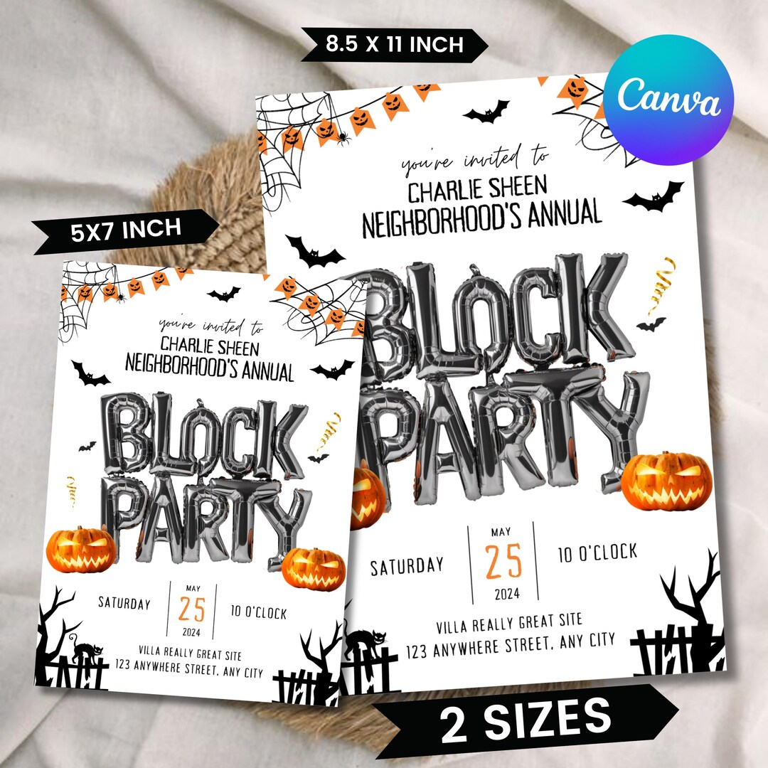 Editable Block Party Template, Block Party Invite, Neighborhood BBQ ...