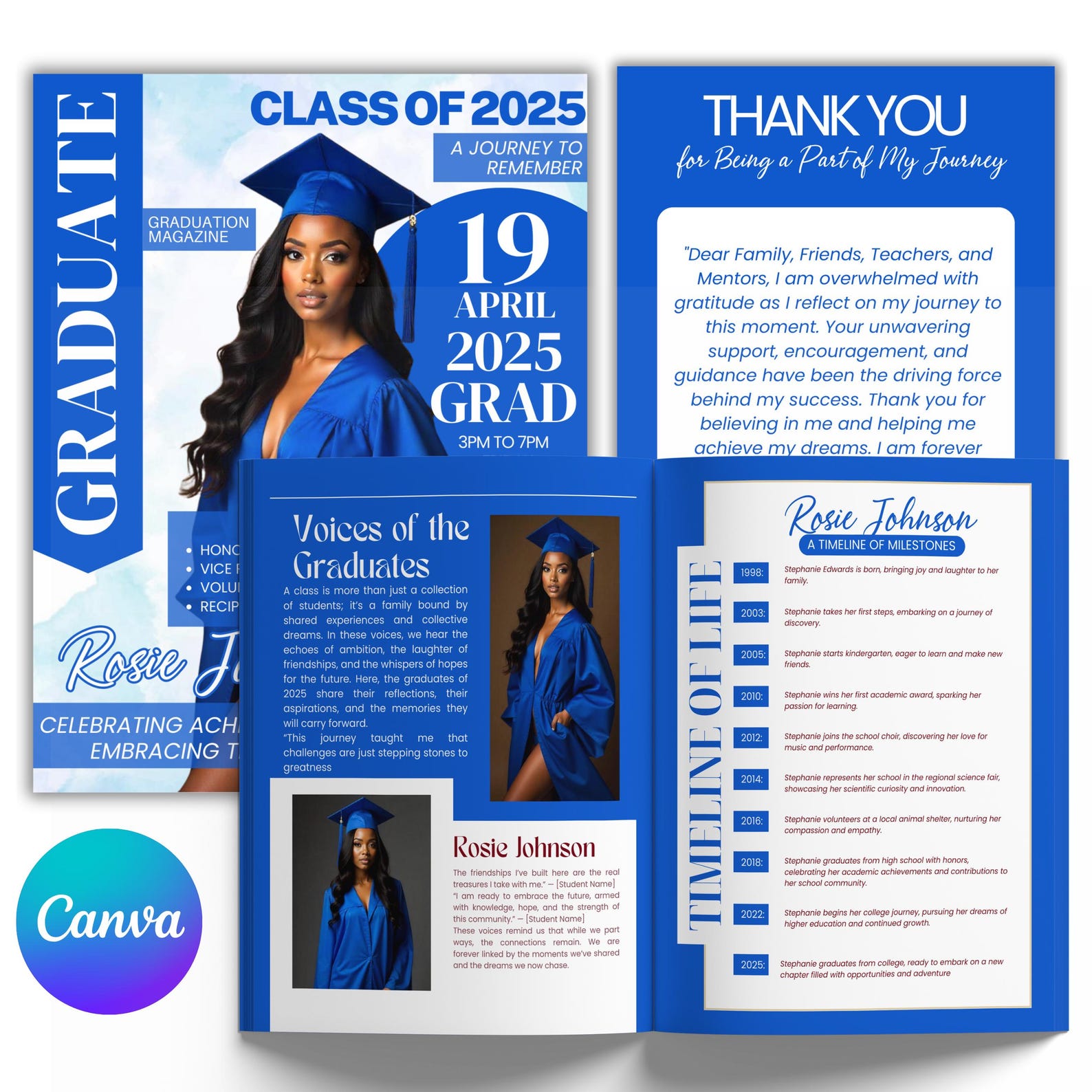 Graduation Magazine Template, High School Senior Graduation Magazine ...