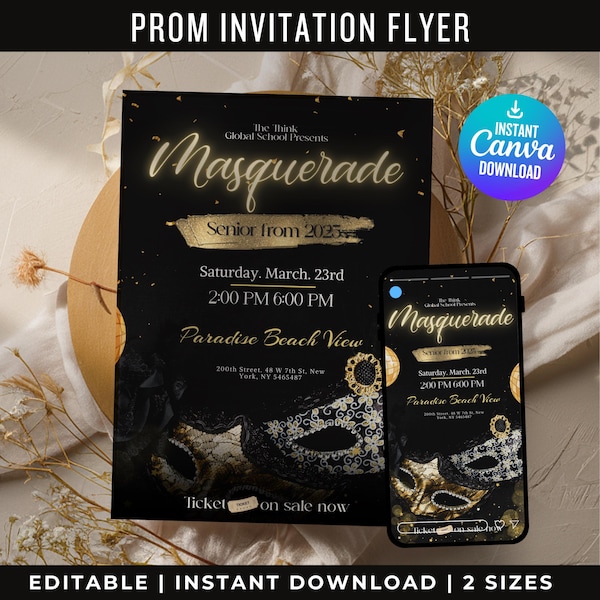 Masquerade Invitation - Etsy