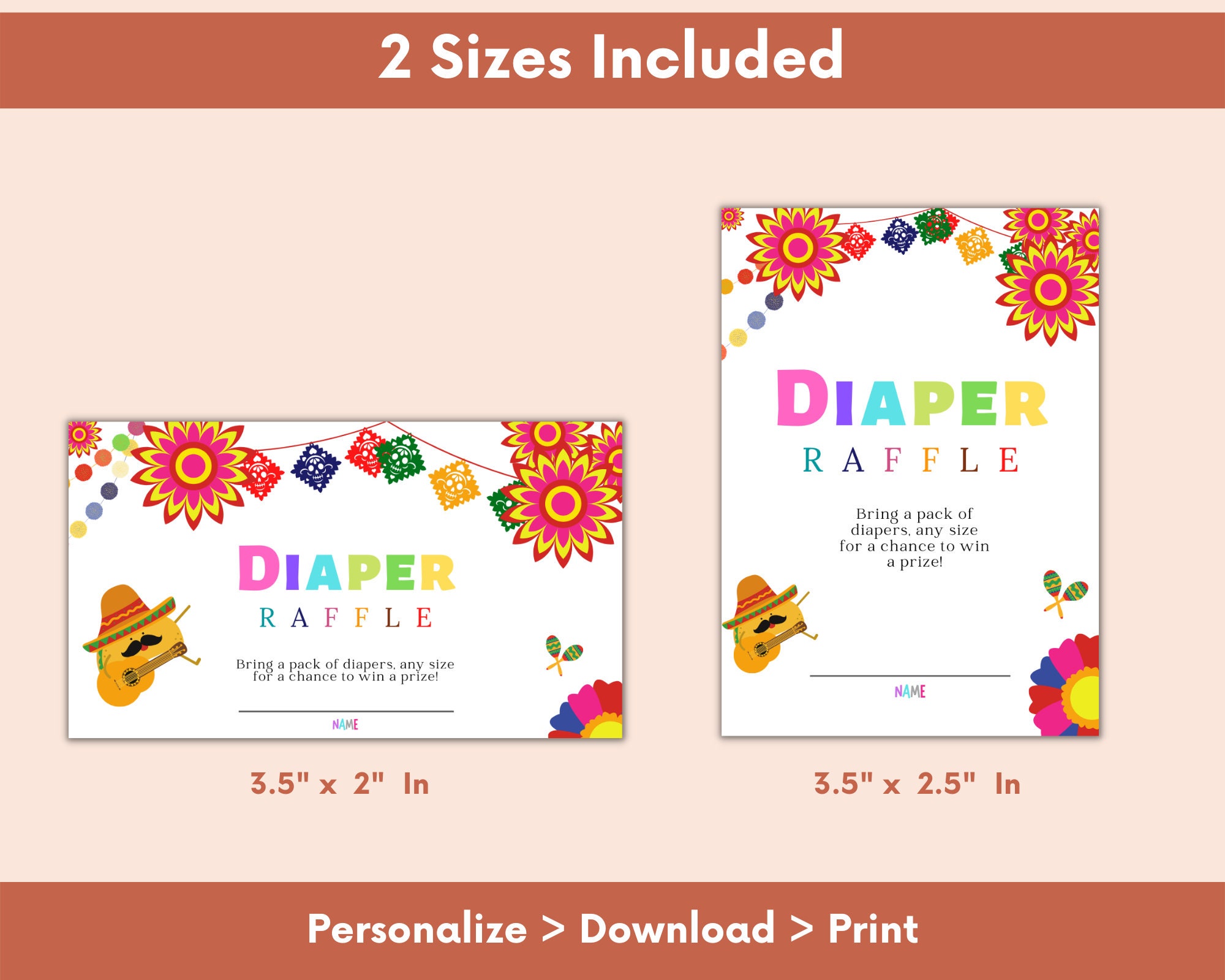 Diaper Raffle Sign Fiesta Raffle Diaper Diaper Raffle Kit - Etsy