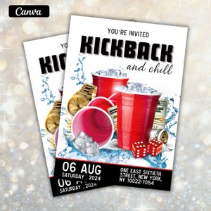 Kickback Flyer, Kickback Party Invitation, Edit With Free Canva, Party ...