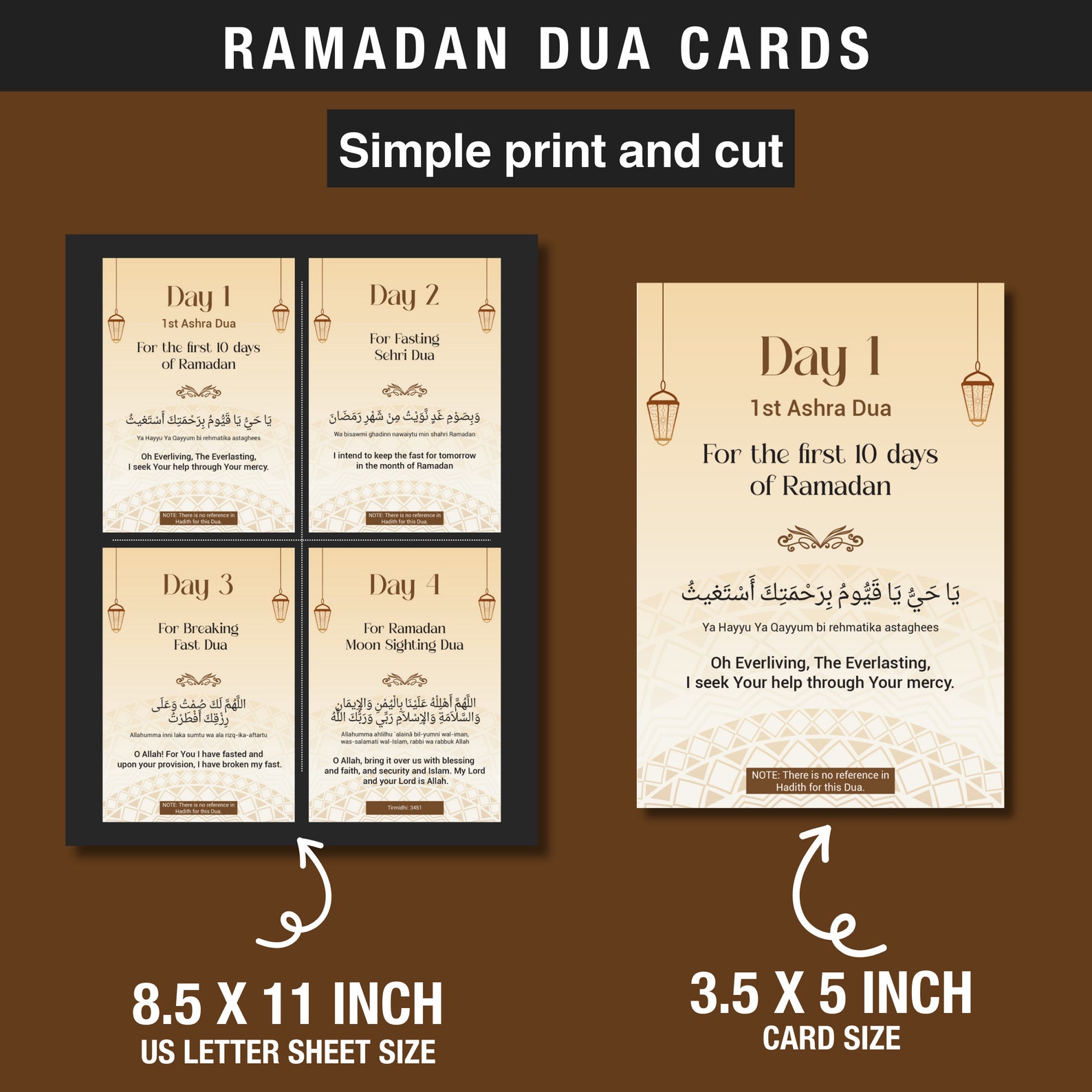 30 Ramadan Dua Cards 30 Day Dua Ramadan Printable 30 Day Ramadan Decor ...