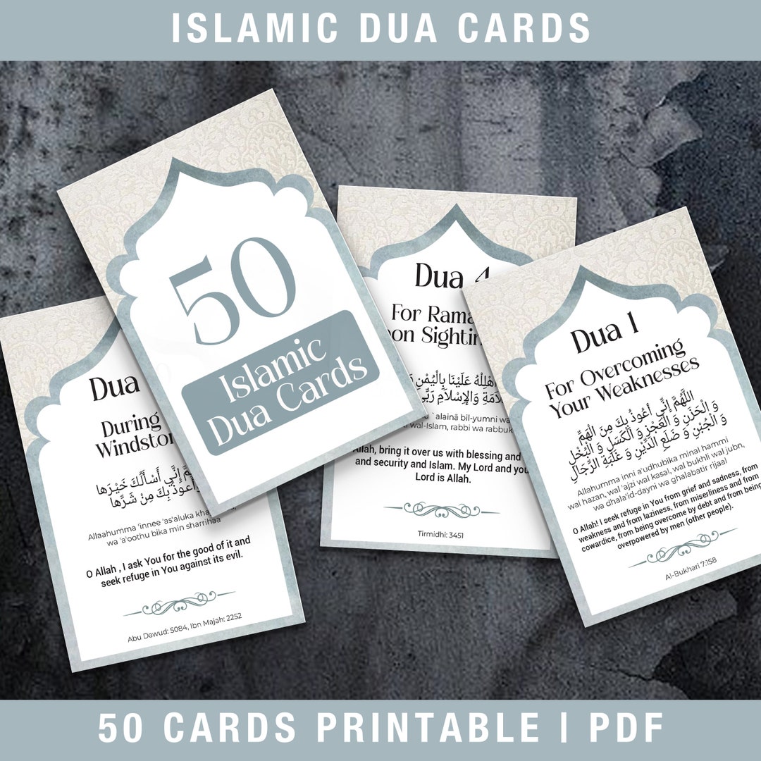 Islamic Dua Flash Cards, 50 Printable Quran Dua Flash Cards, Ramadan ...