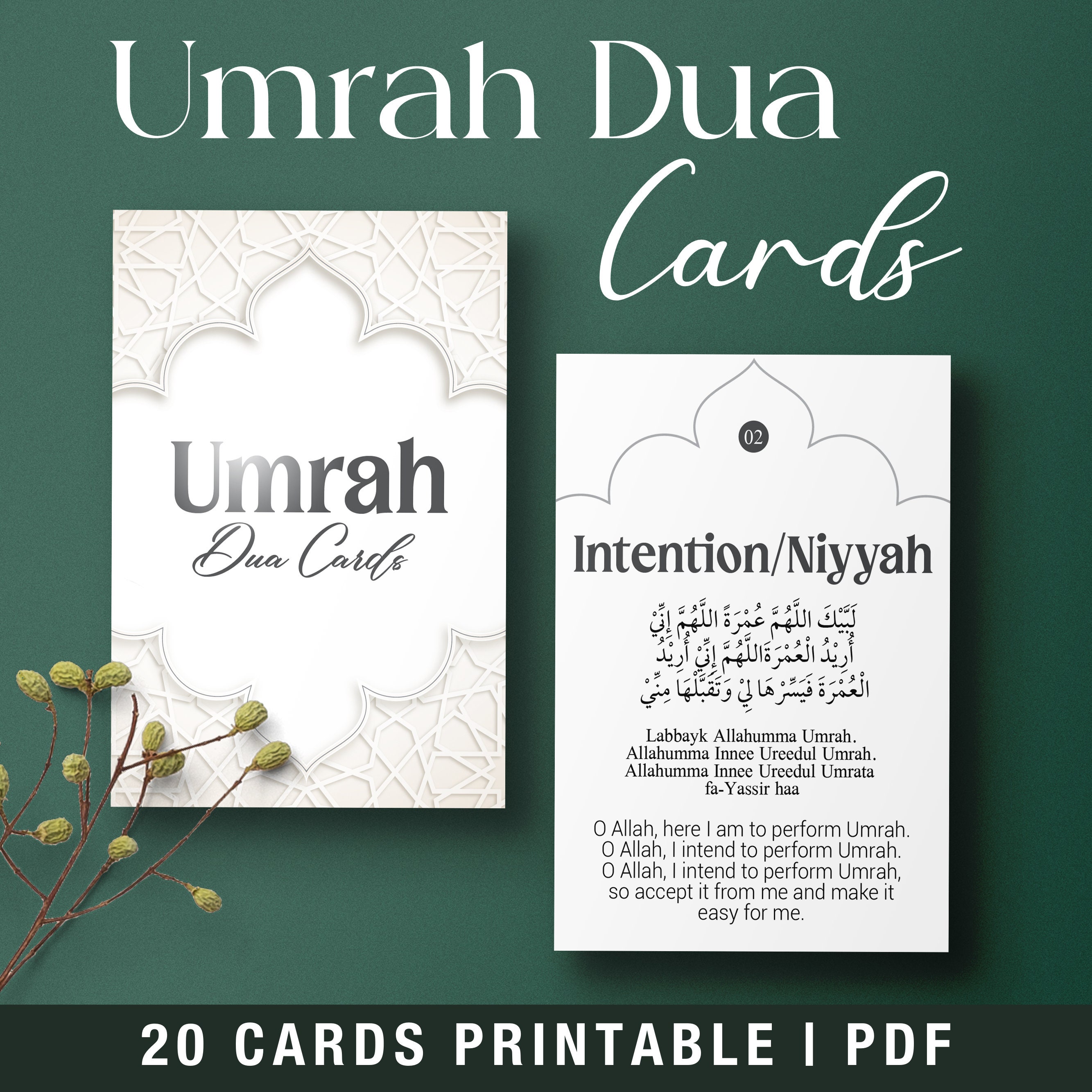 20 Umrah Dua Cards Printable, Umrah Flashcards, Umrah Mubarak Gift ...