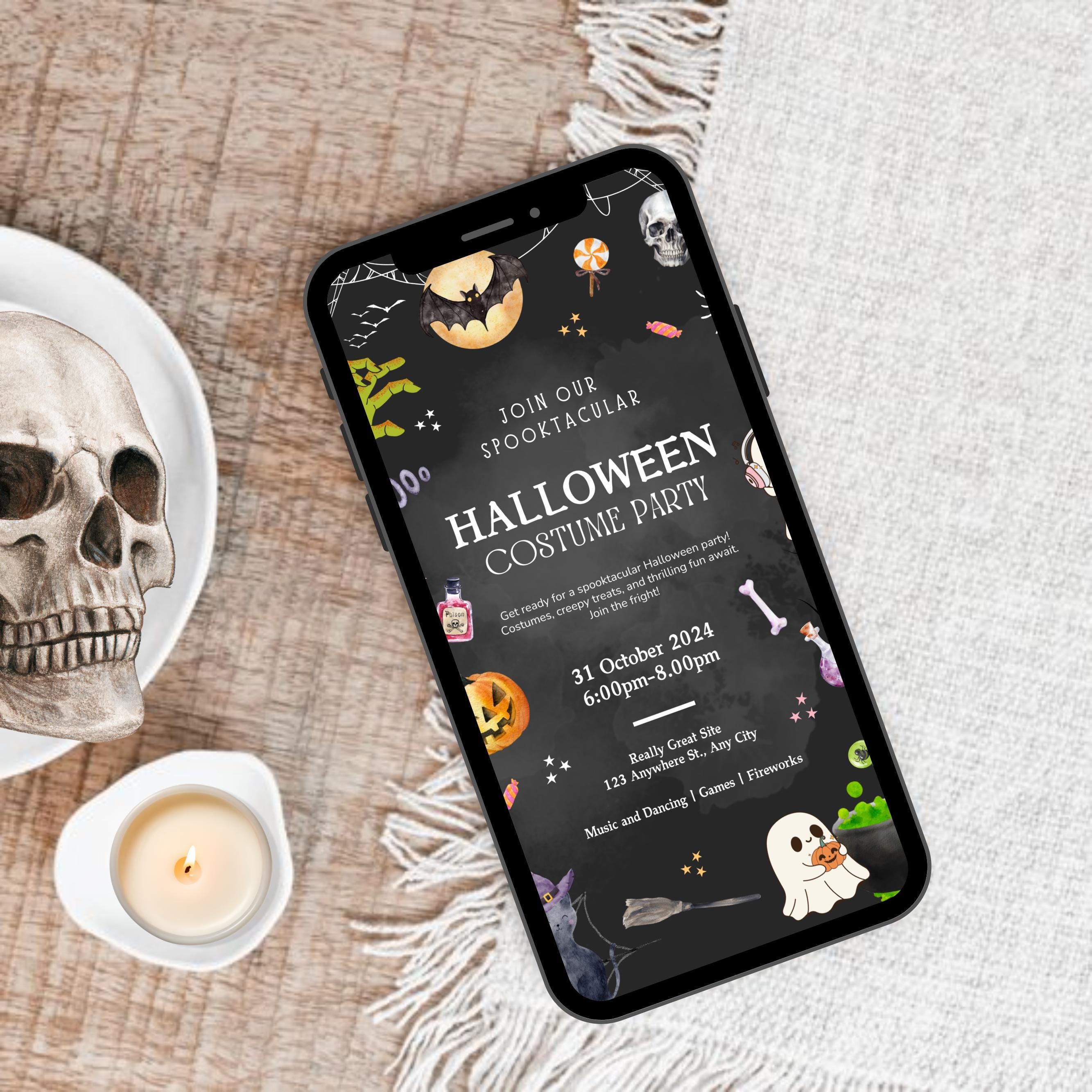 Halloween Party Invitation, Editable Horror Party Invite, Printable ...