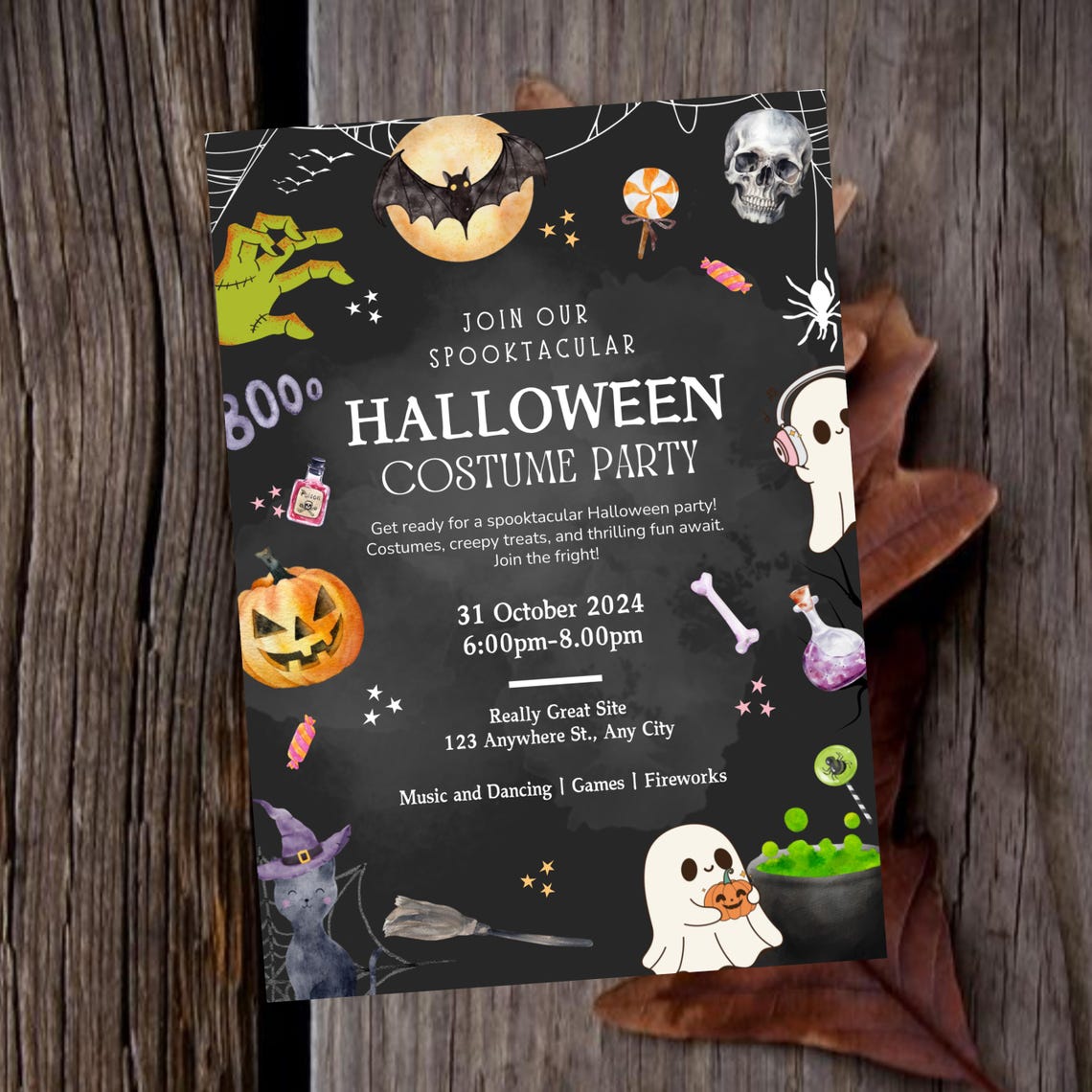 Halloween Party Invitation, Editable Horror Party Invite, Printable ...