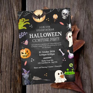 Halloween Party Invitation, Editable Horror Party Invite, Printable ...