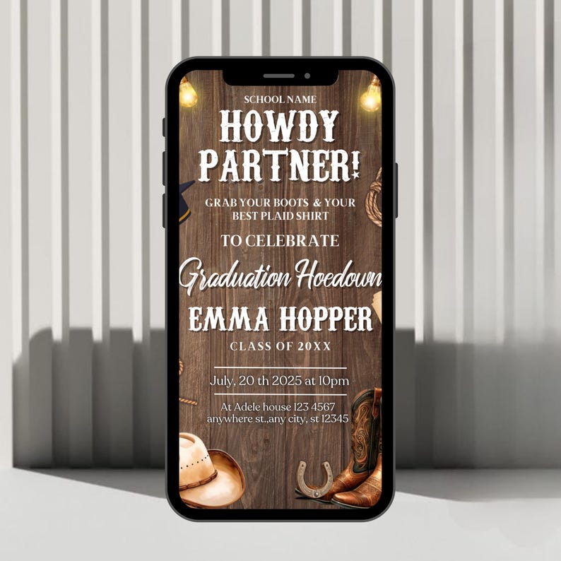 Western Graduation Invitation, Western Invitation, Grad Invitation ...