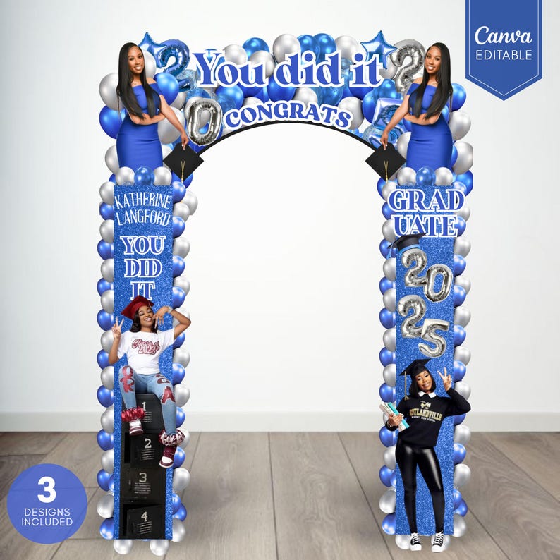 Graduation Entrance Arch Design, Editable Graduation Arch Template ...