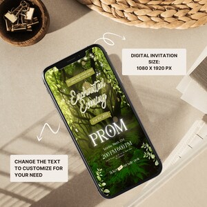 Prom Enchanted Forest Invitation, Enchanted Garden Theme Invitation ...