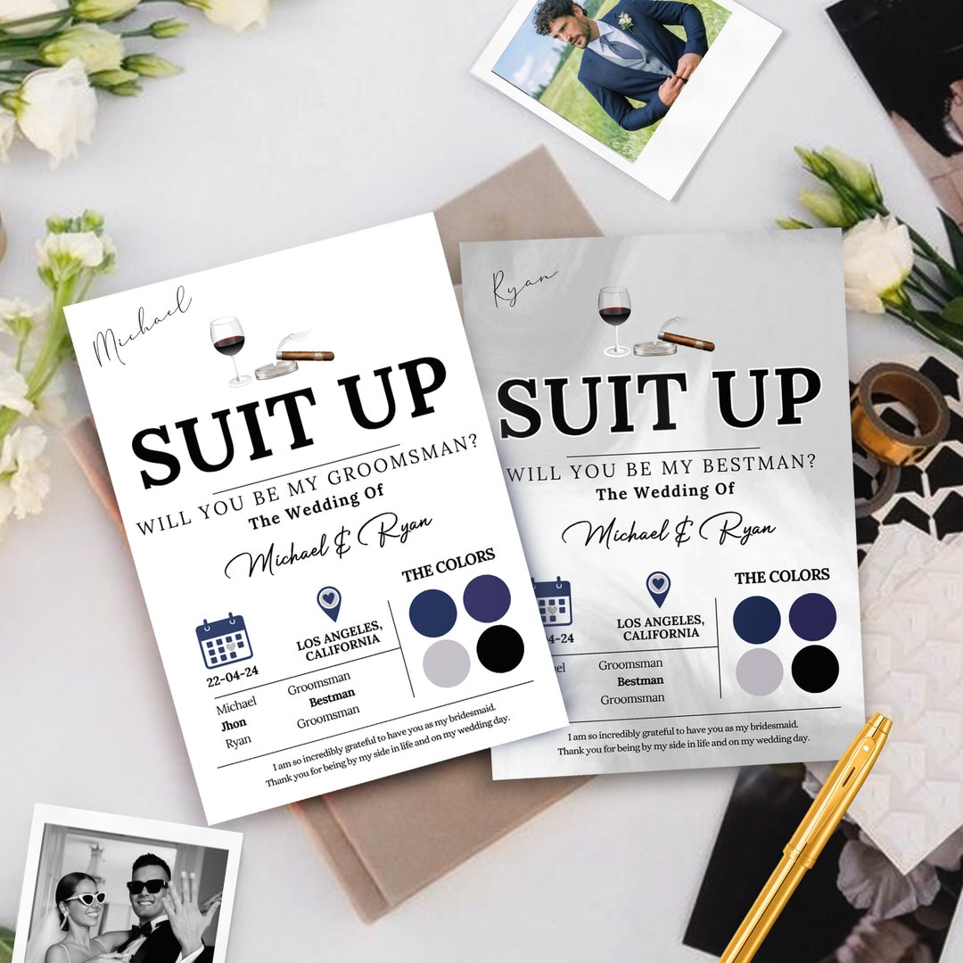 Suit up Card for Groomsmen, Will You Be My Groomsman Card, Groomsman ...