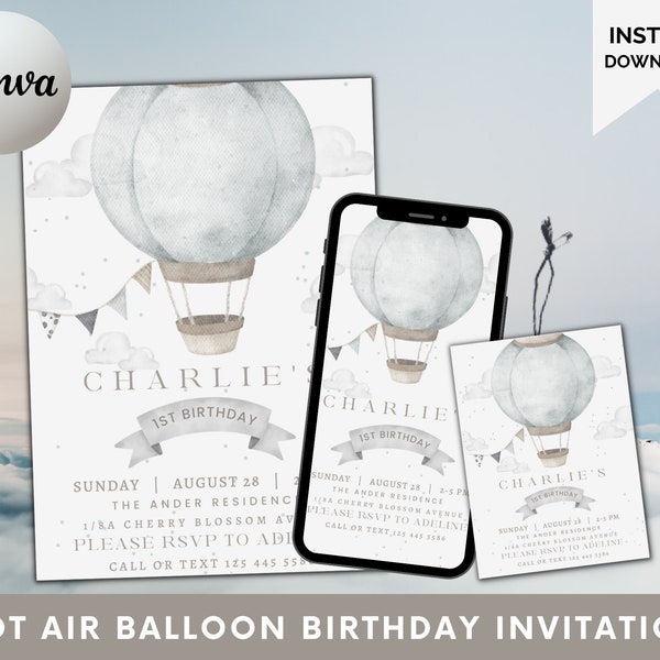 Balloon Party Invite - Etsy