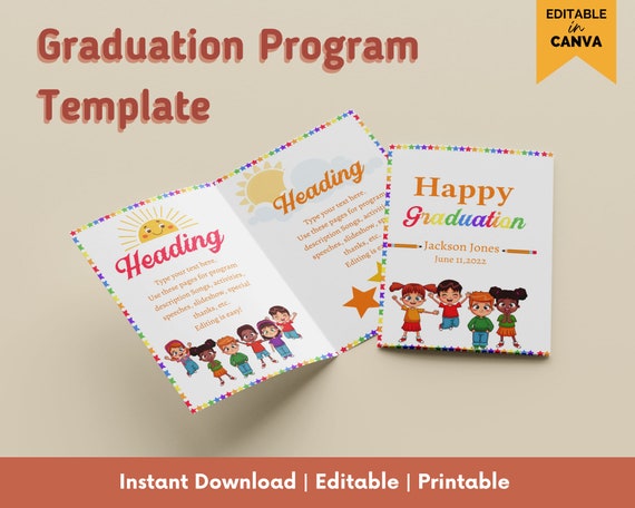 Graduation Program Cover Design Template