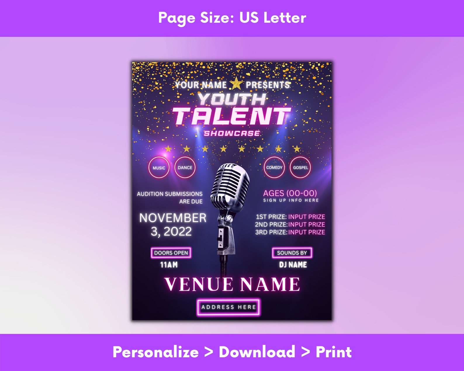Talent Show Flyer, Show Flyer, Talent Show, Talent Show Poster ...