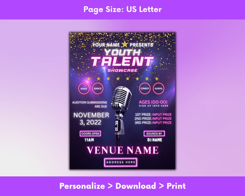 Talent Show Flyer, Show Flyer, Talent Show, Talent Show Poster ...