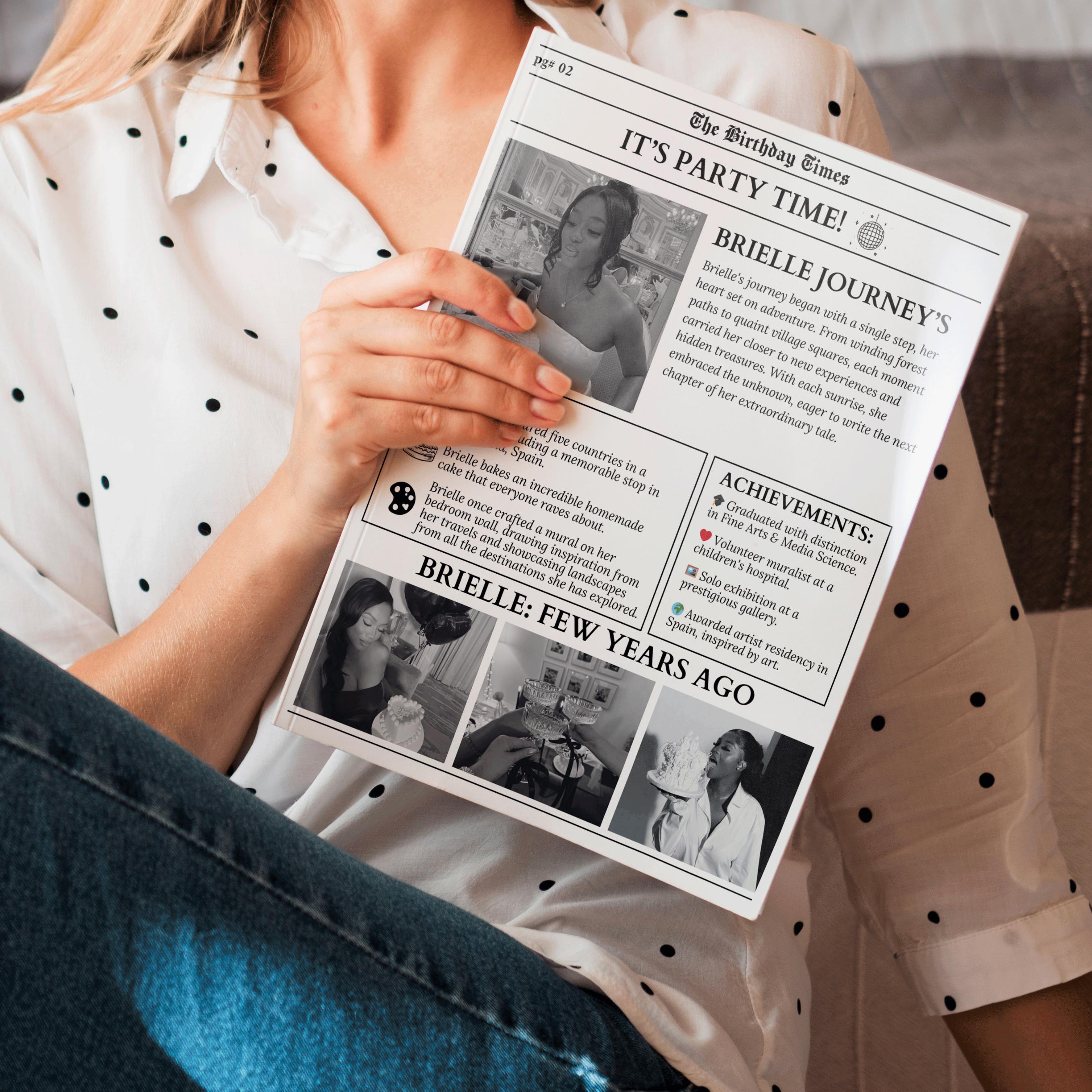 Editable Birthday Newspaper Template, Canva Birthday Newspaper ...