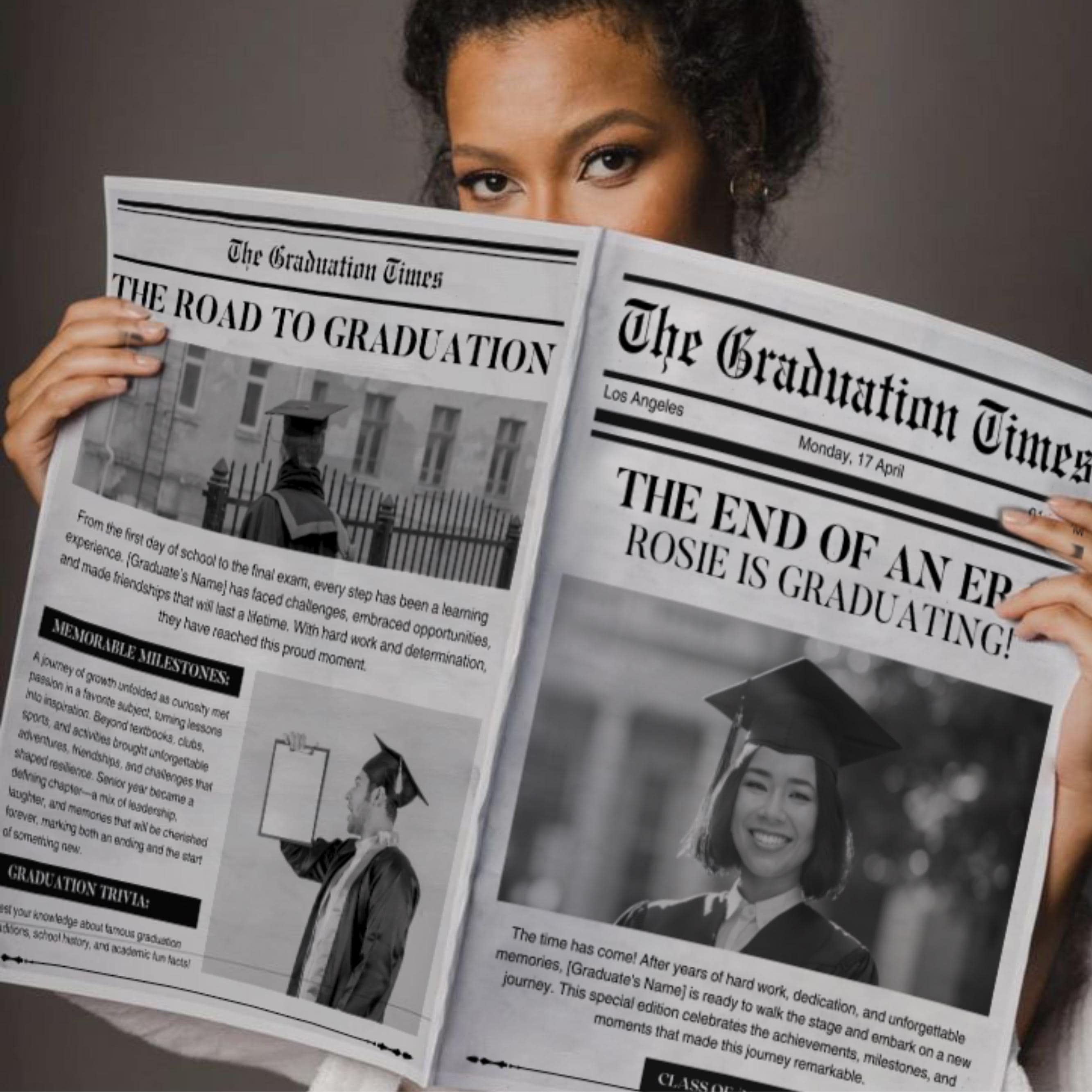 Canva Graduation Newspaper Template, Large Graduation Newspaper ...