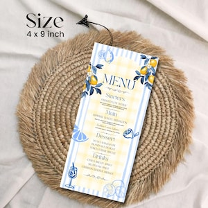 Italian Summer Dinner Menu Card, Italian Menu Card, Birthday Dinner ...