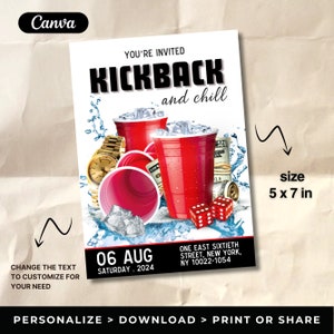 Kickback Flyer, Kickback Party Invitation, Edit With Free Canva, Party ...
